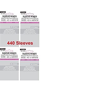 Sleeve Kings Mini Euro Card Sleeves 45 X 68 mm (4x110 Pack, 440 Sleeves)