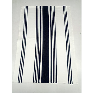 Black White Set of 4 Kitchen Dish Towels 20X30 Inch Extra Large Size Highly Absorbent 100% Cotton Hand Towel with Mitered Corners Modern Stripes For Bar & Tea And Household Use With Hanging Loop