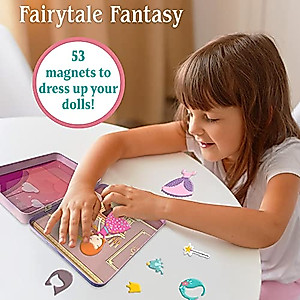 Hapinest Magnetic Dress Up Dolls for Girls, Magnet Dolls Dress Up, Pretend & Play Magnetic Travel Toys Tin Playset, Magnetic Doll Dress Up Kits for Girls Ages 4 5 6 7 Years and Up, Fairytale Fantasy