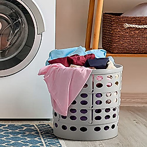 Laundry Basket Collapsible Baby toys Organizer, Foldable Storage Bin, Compact Toy Bins, Baskets for Dirty Clothes, Space Saver for Small Rooms, (1 count) Grey