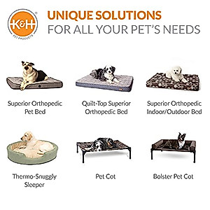 K&H PET PRODUCTS Air Sofa Inflatable Dog Bed, Lightweight Air Mattress Pet Bed, Indoor/Outdoor Bed for Seniors, Camping, Travel and More, Gray/Geo Flower Small 18 X 24 Inches