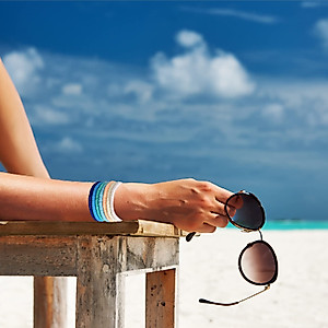 Long tiantian 4th of July Bracelets Puerto Rico Bracelet Outfits for Women Men Memorial Day Bracelets Clay Bead Bracelets Preppy Heishi Bracelets Preppy Summer Jewelry Gifts Patriotic Jewelry