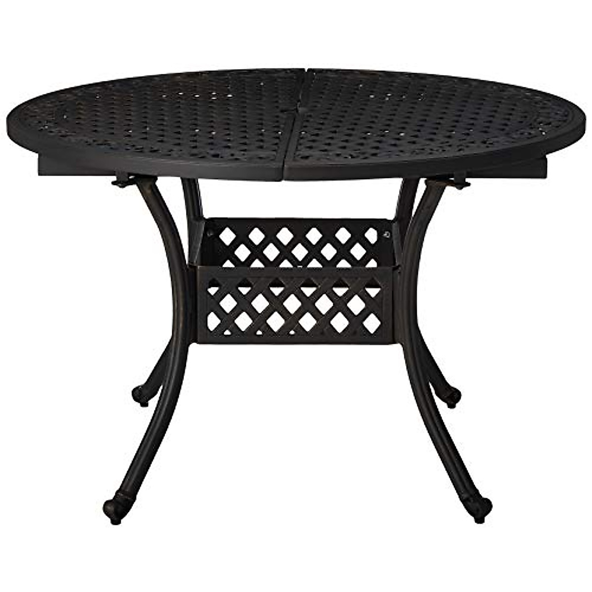 Christopher Knight Home Stock Island Outdoor Expandable Aluminum Dining Table, Black Sand Finish