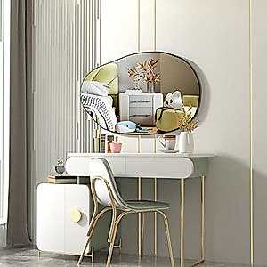 CASSILANDO Irregular Asymmetrical Mirror Wall Mounted, Unique Vanity Mirror,Shaped Dressing Mirror Decorative for Living Room, Bathroom, Bedroom, Entryway Wall Decor, 33.5"×20.5"