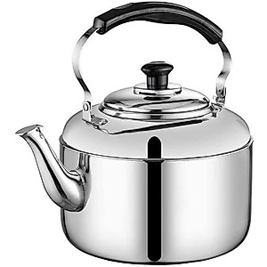 Stainless Steel Teapot,Stove Top Kettle, Stovetop Tea Pot, Fast Boiling Heat Water Tea Pot, Flat Bottom Whistling Kettle Induction Cooker Gas Stove General Purpose Kettle 5L (Color : 4l)
