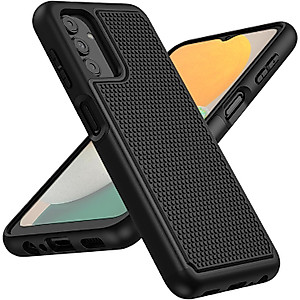 BNIUT for Samsung Galaxy A13 5G Case: Dual Layer Protective Heavy Duty Cell Phone Cover Shockproof Rugged with Non Slip Textured Back - Military Protection Bumper Tough - 6.5inch (Black Matte)