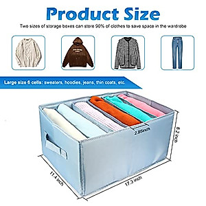 Extra Large Closet Drawer Clothing Jeans Organizer with Handle , Foldable Wardrobe Storage Box, Fabric Compartment Washable Clothes Pants Organizer for Sweater,Jeans,Hoodie,Sweatshirt by BEEYING