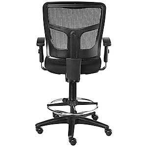 Lorell Ratchet Mesh Mid-Back Stool Chair 2.6" Height X 75.8" Width X 27.3" Length Black