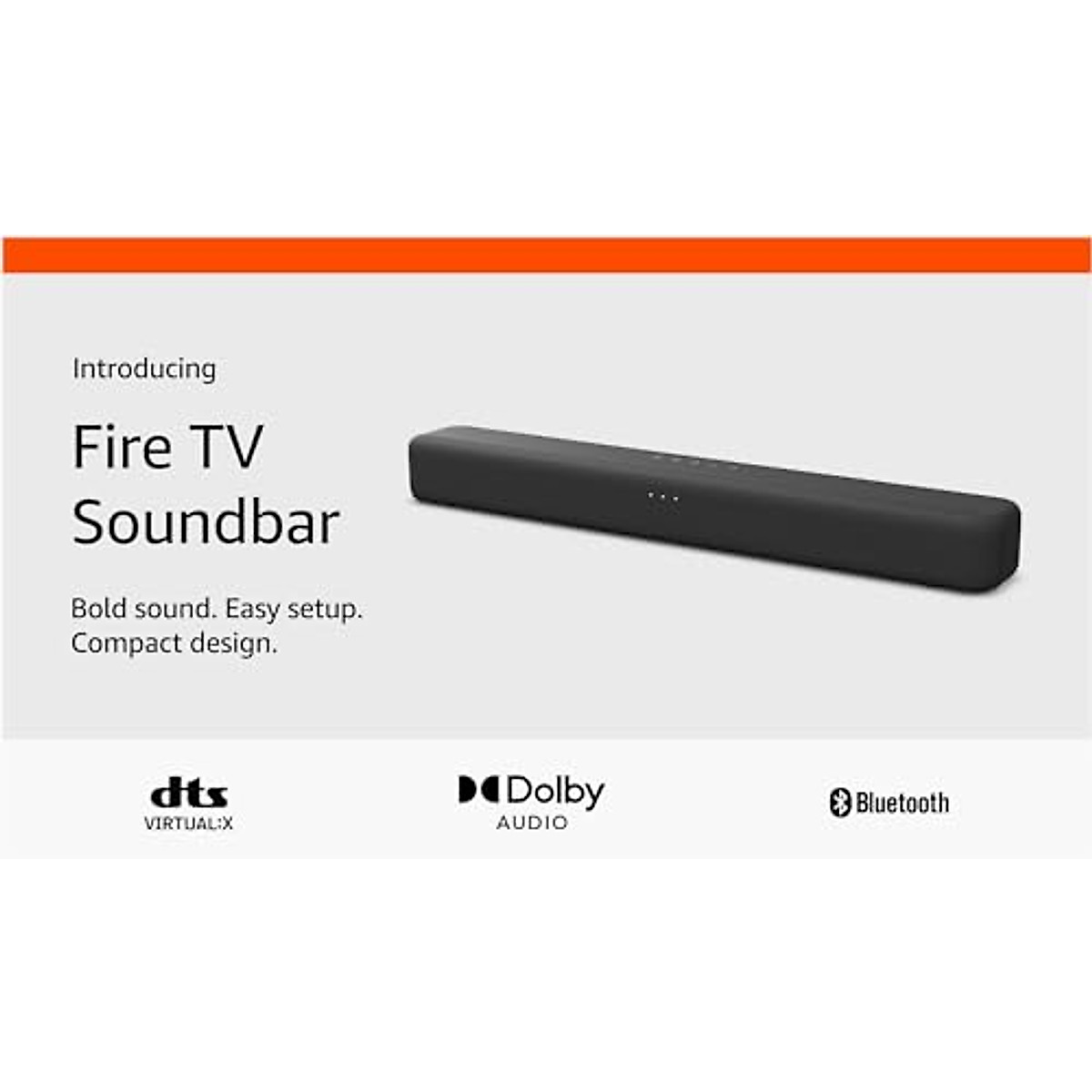 Amazon Fire TV Soundbar, 2.0 speaker with DTS Virtual:X and Dolby Audio, Bluetooth connectivity