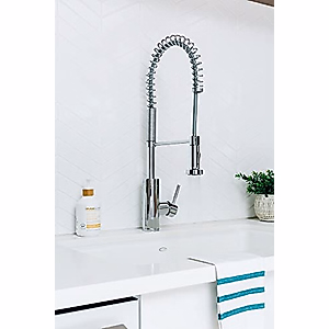 Miseno MNO281SS Miseno MK281A Professional Series Pre-Rinse Kitchen Faucet with Multi-Flow Spray Head - Includes Optional Deck Plate