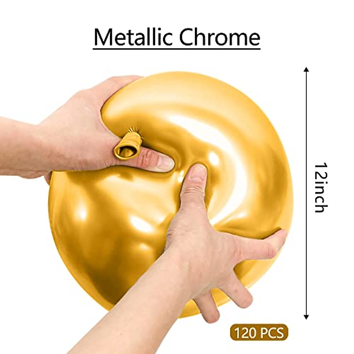 BEEYUUD 120 Pcs Metallic Balloons 12 Inch, Shiny Chrome Balloons Assorted Colors, Helium Balloons Colorful Party Balloons for Birthday Wedding Baby Shower Decor.…, Blue,green,pink,purple,red,silver