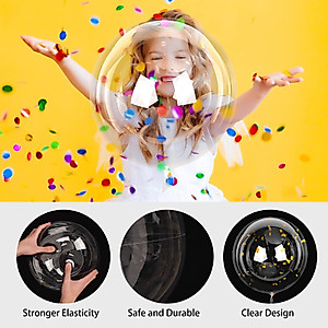 RUBFAC Bobo Balloons 24 Inch, 25pcs Bubble Balloons Clear Bobo Balloons, Large Transparent Balloon for Stuffing Wedding Birthday Party Decorations