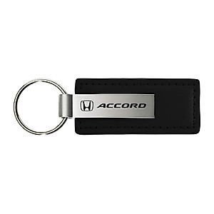 Au-TOMOTIVE GOLD, INC Officially Licensed Black Leather Key Chain for Honda Accord