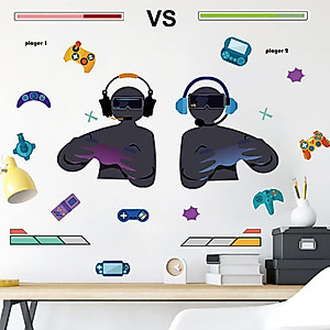 DEKOSH Gaming Room Decor Full Set for Boys | Gamer Wall Art Bundle with 35 Gaming Decorative Stickers for Boys Bedroom Decor