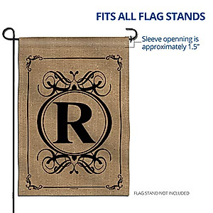 Anley Classic Monogram Letter R Garden Flag, Double Sided Family Last Name Initial Yard Flags - Personalized Welcome Home Decor - Weather Resistant & Double Stitched - 18 x 12.5 Inch