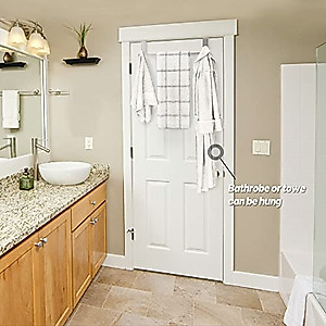 VEHHE Kitchen Towel Holder - 2pcs Over Cabinet Door Hand Dish Towel Bar Rack Holders with 2 Hooks- Stainless Steel Towel Rack Inside Cabinet Drawer for Bathroom and Kitchen (Silver)