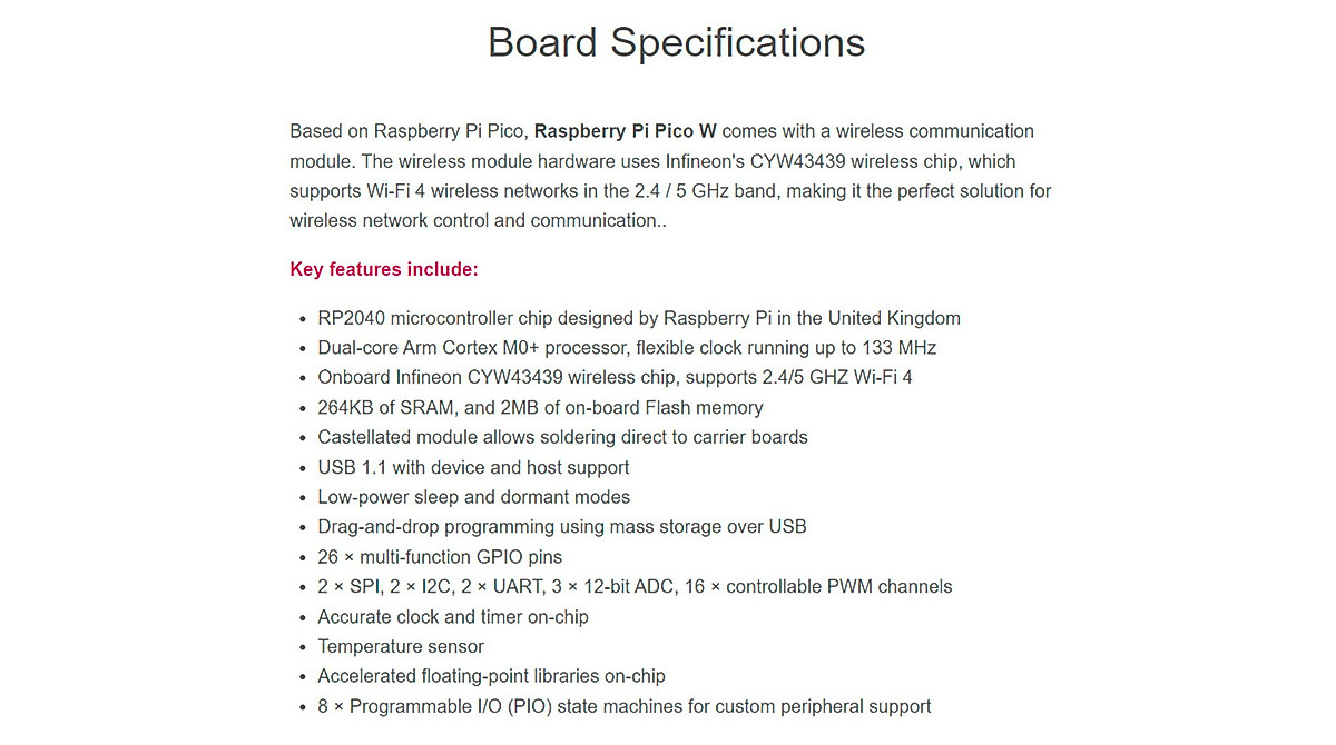 Raspberry Pi Pico W Pre-Soldered Header | Built-in Wi-Fi