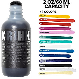 Krink K-60 Black Paint Marker - Vibrant and Opaque Fine Art Graffiti Markers for Canvas Metal Glass Paper and More - Alcohol-Based Permanent Graffiti Mop Krink Paint Marker for Lasting Tags
