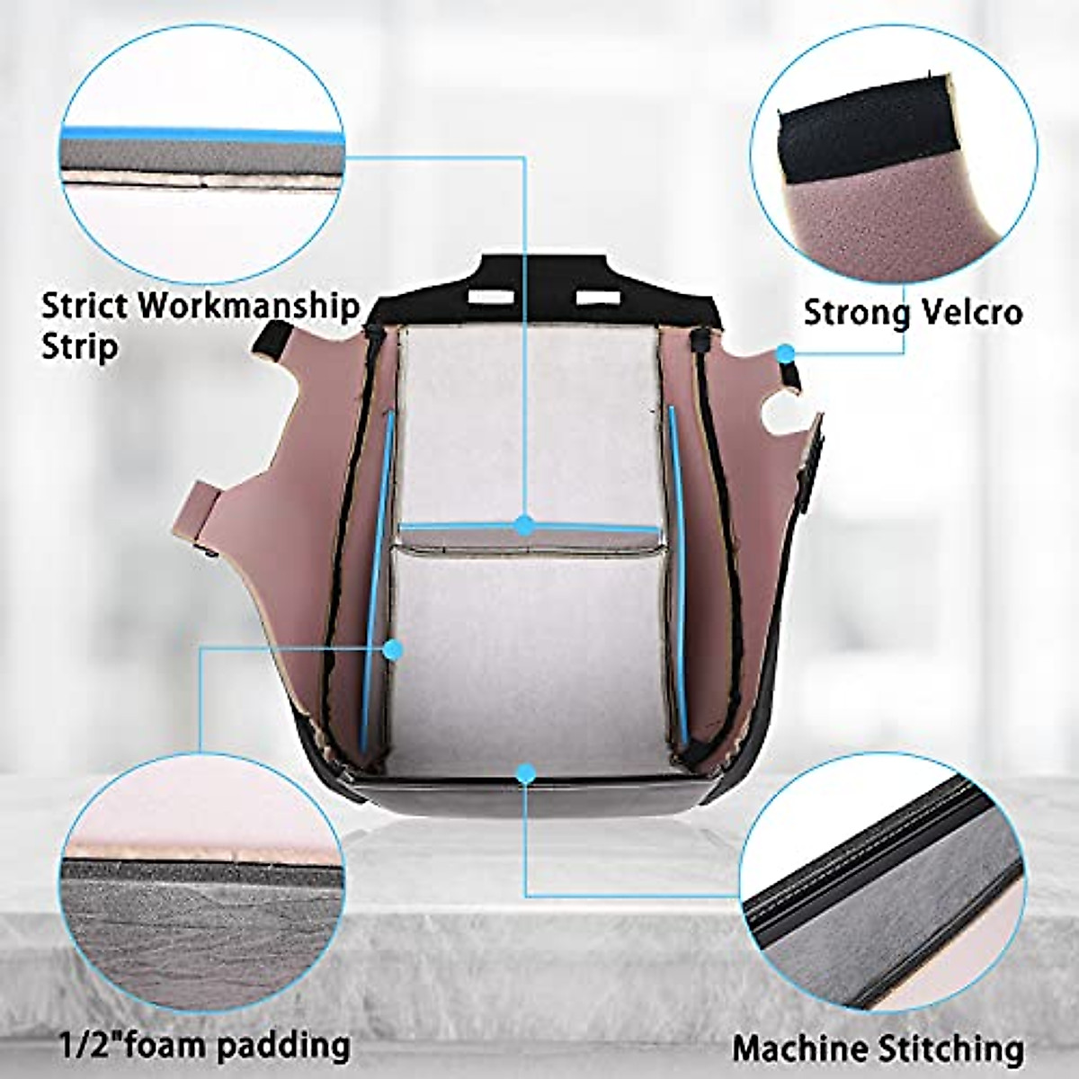 Driver Seat Cover Replacement Cloth for 2010 2011 2012 2013 2014 Chevy Silverado 1500 2500 HD 3500 HD Avalanche Suburban GMC Sierra Yukon XL - Replace 20833416 Front Bottom Cushion Cover Protector