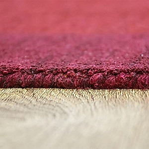 Rugsotic Carpets Hand Knotted Gabbeh Silk and Wool 6'x9' Area Rug Contemporary Red LSM201