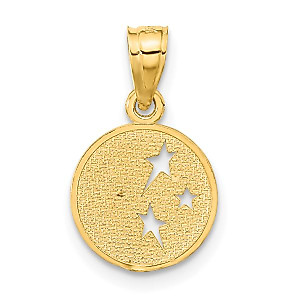 IceCarats 14K Yellow Gold Crescent Moon Stars Necklace Charm Pendant 20mm x 13mm Only