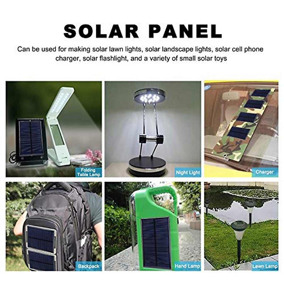 3Pcs Mini Solar Panel DC 6V Polysilicon Solar Cell Charger Module Solar DIY System Kits with 30cm Cable