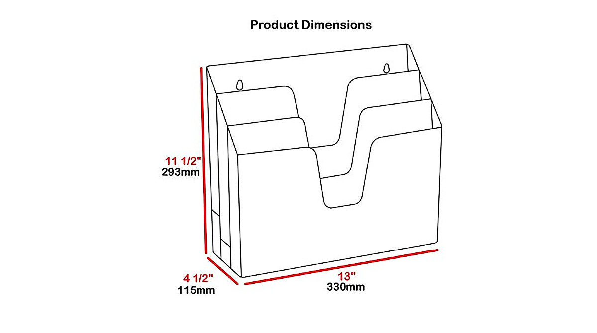 Acrimet Pink Triple File Folder Holder for Office & Home