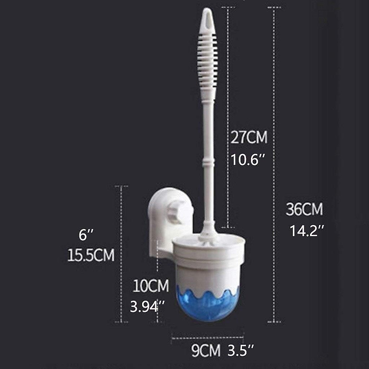 SAAKO Toilet Bowl Brush Ideas Toilet Cleaner Brush Family Bathroom Toilet Brush Suction Cup Wall Mount Plastic Toilet Brush Holder