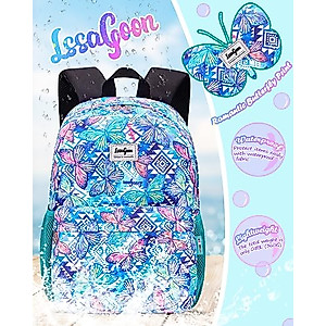 LSSAGOON Butterfly Print Backpack for Girls Teens Women.16in Bookbag W/Stationery Bag.Casual Baypack for Travel School Gift.