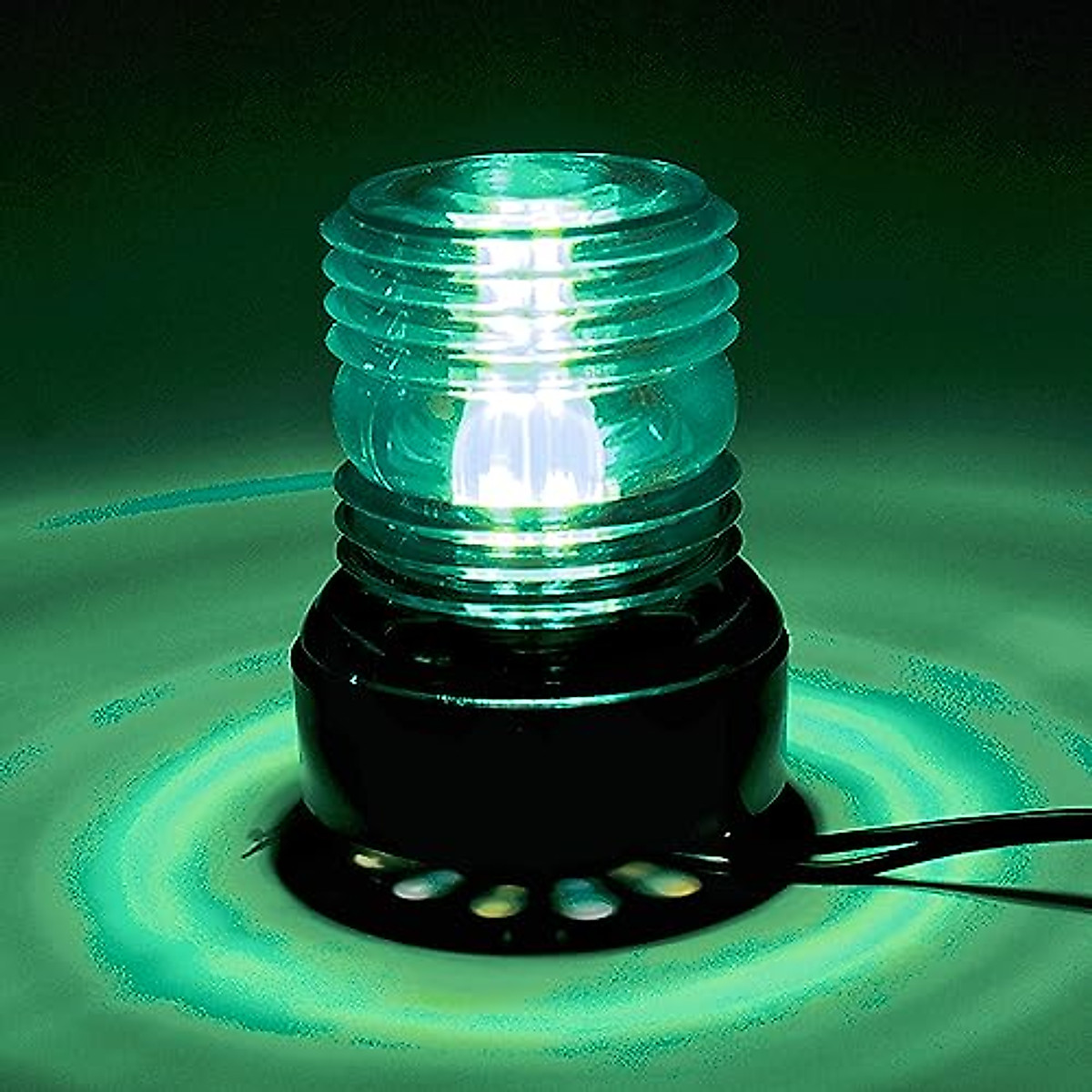 HAIWEN 12V Waterproof Navigation Light All Round 360 Degree 3 Color LED Anchor Light Sailing Light Side Bow Lights for Marine Boat & Yacht (Light Color: Green)