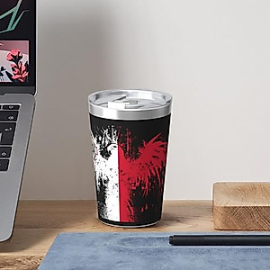 12oz Tumbler Malta Maltese Flag Stainless Steel Cup With Straw And Lid Spill Proof Bulk Double Wall Vacuum Reusable Water Tumblers For Cold Hot Drink