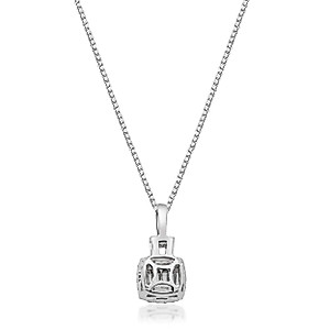 Gin & Grace 14K White Gold Natural Diamond Pendant for women | Ethically, authentically & organically sourced (Round-cut) shaped Diamond hand-crafted jewelry for her | Diamond Necklace for women