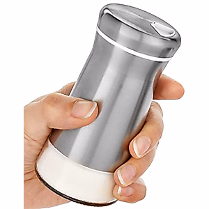 Salt Shaker or Pepper Shaker with Adjustable Pour Holes - Elegant Stainless Steel Spice Dispenser - Perfect for Himalayan, Table Salt, White and Black Pepper (Salt Shaker)