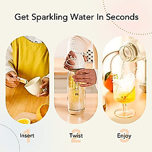 OTE Sparkling Water Maker - Portable Soda Maker Machine for Home, 450ml Compact Size with 20 Mini Cylinders included, Seltzer Water Maker No Electricity, Double Layer PET Bottle, BPA Free, Double Pressure Relief Valves, Black