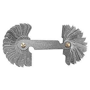 Performance Tool W8655 Combination Thread Pitch Gauge - Standard and Metric, 60 Degree Angle, Quality Construction for Accurate Readings