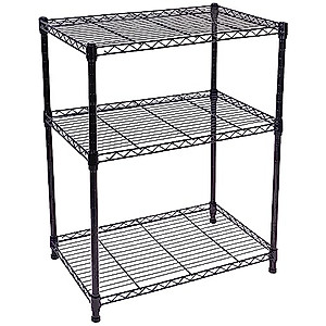 Elevon 3-Shelf Adjustable, Heavy Duty Storage Shelving Unit (350 lbs Loading Capacity per Shelf), Steel Organizer Wire Rack, Black (23.2" L x 13.4" W x 30.3" H)