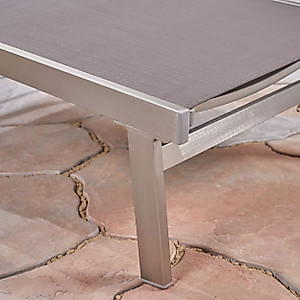 Christopher Knight Home Joy Outdoor Mesh and Aluminum Chaise Lounge (Set of 4), Gray