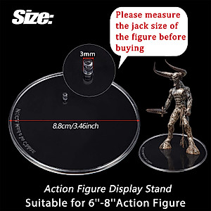Outus 10 Pieces Plastic Action Figure Display Stands Round Figure Stand Miniature Bases for 6 - 8 Inches Figures (White)