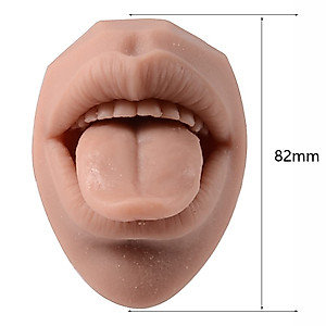 CHUANCI Soft Silicone Flexible Mouth Model Displays Human 3D Silicone Tongue Model Simulation for Piercing Jewelry Display Teaching tool (Coffee Color)