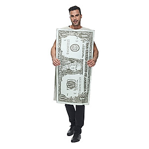 EraSpooky Adult 1 Dollar Bill Costume Funny Halloween Money Fancy Dress