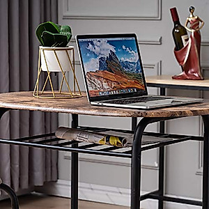 ANTSKU 3-Piece Kitchen Table, Dining Room Table Set, Small Kitchen Table Set for 2, 32" x 21" x 30", Rustic Brown