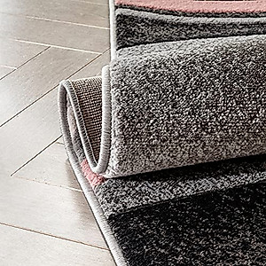 Well Woven Good Vibes Belle Blush Pink Modern Abstract Geometric 3D Textured 7'10" X 9'10" Area Rug