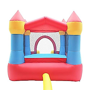 Children's Inflatable Castle,Trampoline Home Small Inflatable Slide Parent-Children's Playground Kindergarten Indoor and Outdoor Toy Playground,Colors,265 * 190 * 170Cm