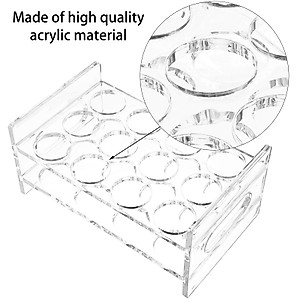 Beaupretty Shot Glasses Storage Organizer Acrylic Shot Glass Holder, Acrylic Shot Glass Stand/Rack/Display/Serving Tray for Bar,Pub,Party (3 Rows * 4 Hole Circle)