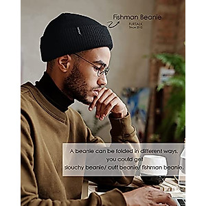 FURTALK Beanie Hat for Women Men Winter Hat Womens Cuffed Beanies Knit Skull Cap Warm Ski Hats Black