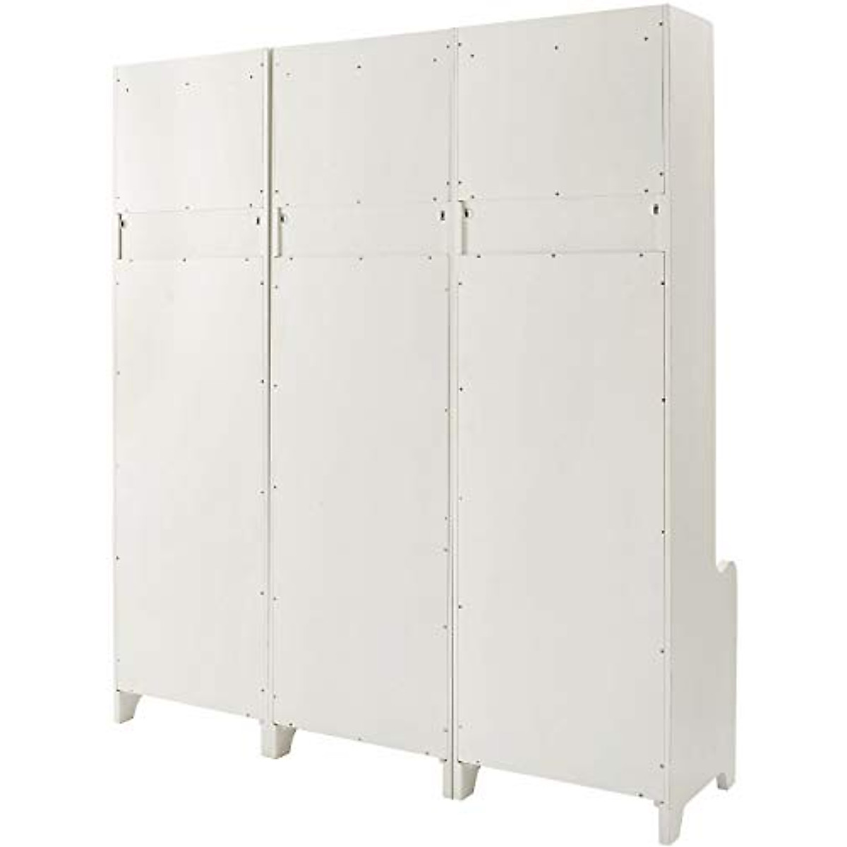 Crosley Furniture Fremont Tower Entryway Hall Tree with Storage (Set of 3), Distressed White