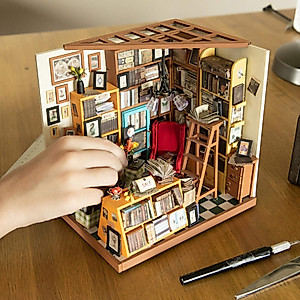 Fat Brain Toys DIY Miniature Model Kit: Harper's Library - Crafting Kit for Teens & Adults