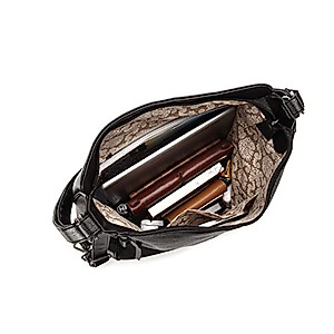 Ashioup Tote Shoulder Bags Large Concealed Carry Purses and Handbags PU Leather Hobo Crossbody Bags for Women (Black)