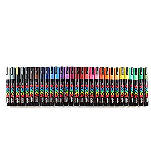 Posca Uni Paint Marker Pen - Medium Point - 1 Count (Pack of 29) Color Set, Japanese stationery original packaged (PC-5M29C)