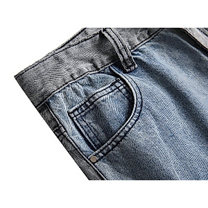 Men's Slim Fit Ripped Jeans for Men Distressed Destroyed Straight Leg Jeans Blue 36